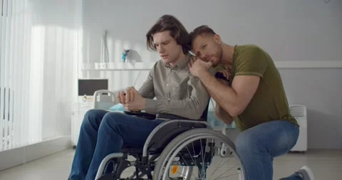 Young man hugging and supporting depress... | Stock Video | Pond5