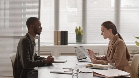 Young Man at Job Interview in Office | Stock Video | Pond5