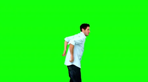 Green Screen Man Jumping Stock Video Footage | Royalty Free Green ...