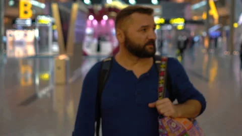 Young man, lost traveler, backpacker loo... | Stock Video | Pond5