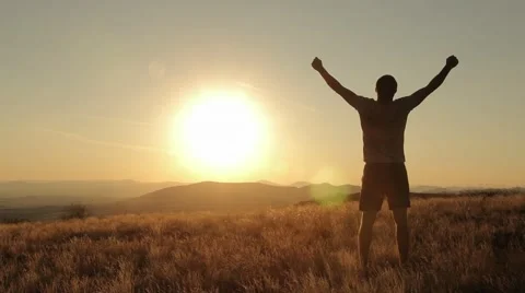 Young Man Reaching the Goal Worship God | Stock Video | Pond5