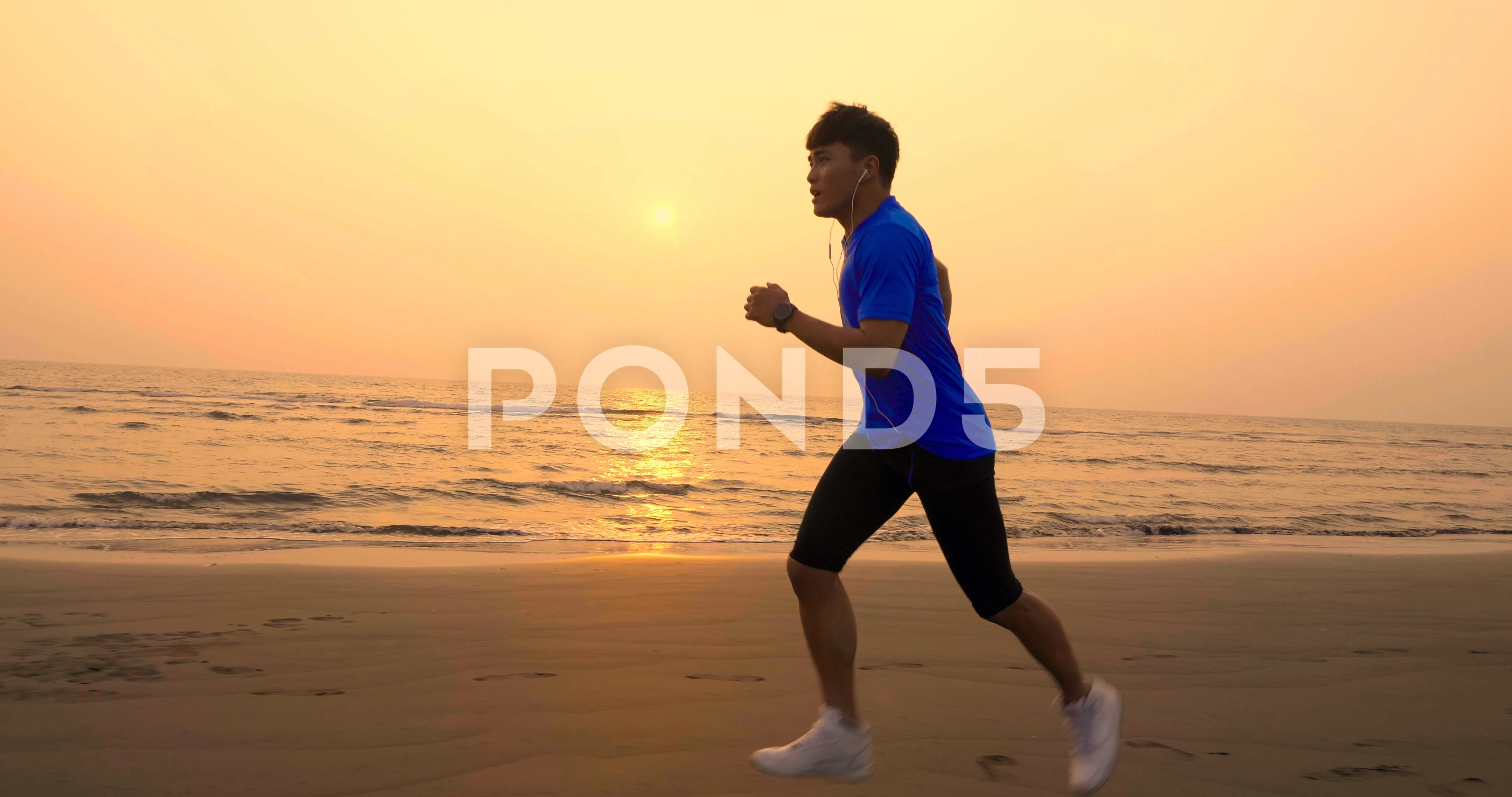 Man Jogging Beach