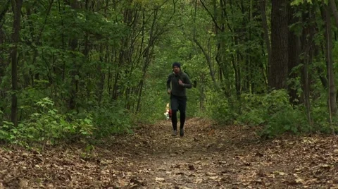 Young Man Is Running In Front Of The Cam... | Stock Video | Pond5