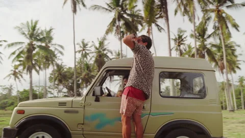 Young Man Standing on Side Step of Movin... | Stock Video | Pond5