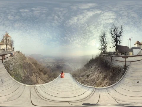 Young man on the top of mountain. Alpine... | Stock Video | Pond5