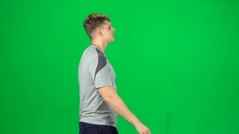 Young man walking on a Green Screen, Chr... | Stock Video | Pond5