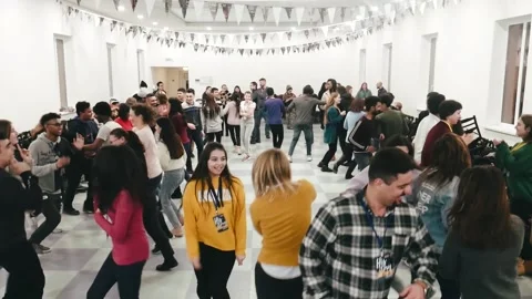 Young mixed-races Big crowd of people da... | Stock Video | Pond5