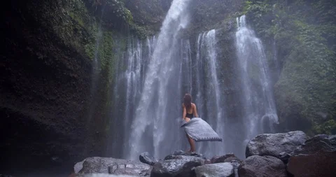 young model with nice figure wearing bla... | Stock Video | Pond5