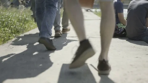 Young Musicians Walking. Only their Legs... | Stock Video | Pond5