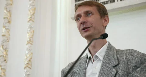 Young Pastor Preaching from Pulpit in Ch... | Stock Video | Pond5