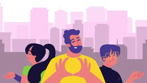 young people speaking characters animati... | Stock Video | Pond5