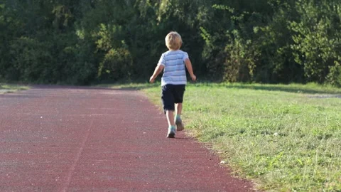 Young preschool children, running on tra... | Stock Video | Pond5
