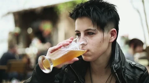 Beer Drinking Girl Stock Footage ~ Royalty Free Stock Videos | Pond5