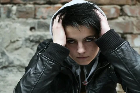 Young Sad Punk Girl Stock Footage ~ Royalty Free Stock Videos | Pond5