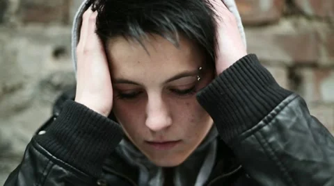 Young Sad Punk Girl Stock Footage ~ Royalty Free Stock Videos | Pond5