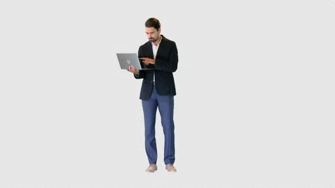 Young standing business man working on a... | Stock Video | Pond5