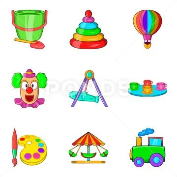 Young viewer icons set, cartoon style Illustration #80738128