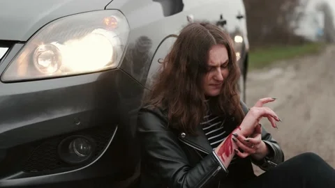 Young woman fallen down on the ground wi... | Stock Video | Pond5