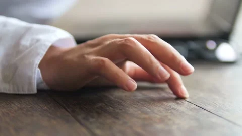Young woman fingers tapping on the table... | Stock Video | Pond5