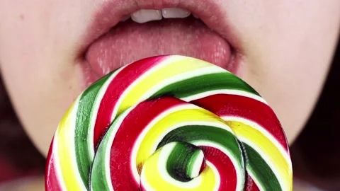 Candy Tongue Woman Stock Footage ~ Royalty Free Stock Videos | Pond5