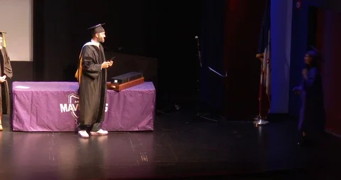 Young Woman Walking Across Stage To Get ... | Stock Video | Pond5