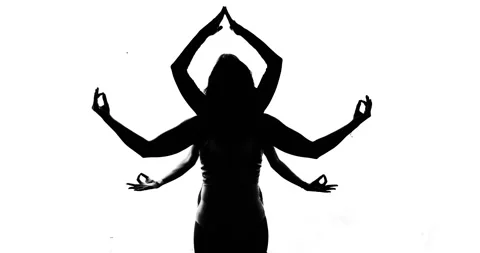 Young women depict the multi-armed godde... | Stock Video | Pond5