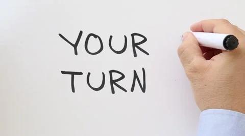 Your turn written on whiteboard | Stock Video | Pond5