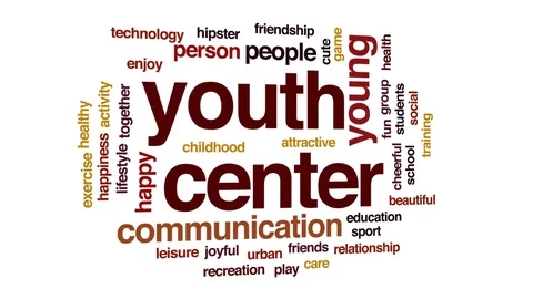 Youth center animated word cloud, text d... | Stock Video | Pond5