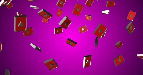 YOUTUBE logo falling slow motion | Stock Video | Pond5