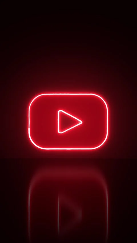 Youtube logo in neon with space for text... | Stock Video | Pond5