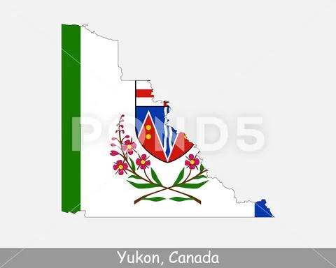 Yukon Map Flag Stock Illustration ~ Graphic #151383368