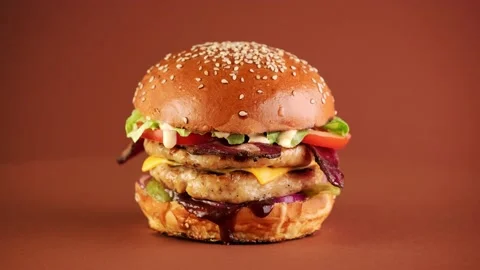 Burger Rotation Stock Video Footage | Royalty Free Burger Rotation ...
