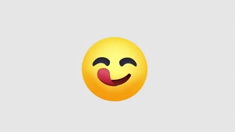 Yummy Tasty Emoticon emoji icon loop Ani... | Stock Video | Pond5