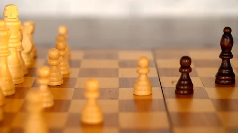 Yuriy Chess pieces. Chess board from har... | Stock Video | Pond5