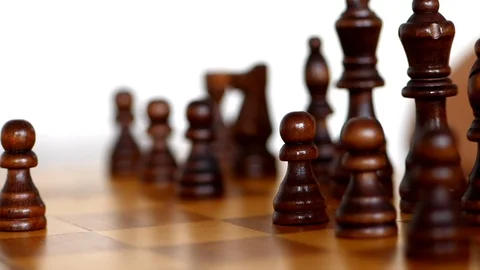 Yuriy Chess pieces. Chess board from har... | Stock Video | Pond5