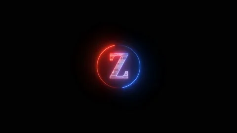 Z letter glowing neon intro animation bl... | Stock Video | Pond5