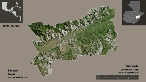 Zacapa location. Guatemala. Satellite ma... | Stock Video | Pond5