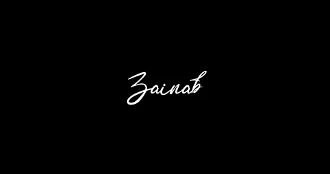 Zainab Woman's Name in Cursive Typograph... | Stock Video | Pond5