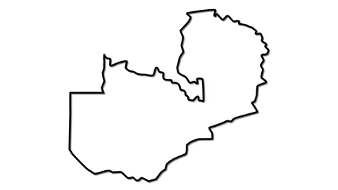 Zambia map, country territory outline se... | Stock Video | Pond5