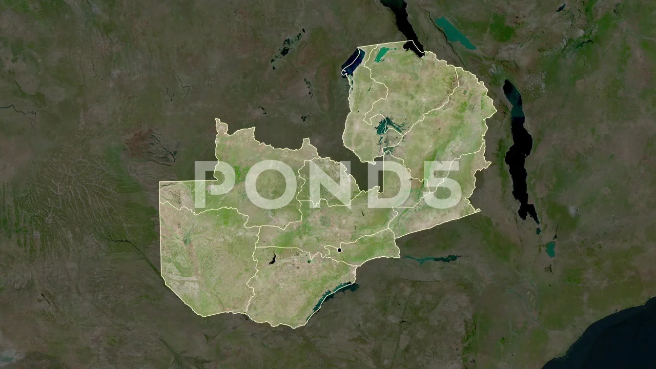 Zambia Map And Satellite Image Zambia Map Extract. Glow. Satellite.