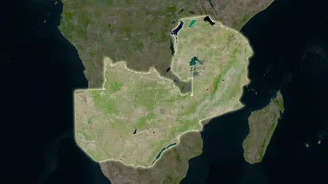 Zambia Map And Satellite Image Zambia Map Extract. Glow. Satellite.