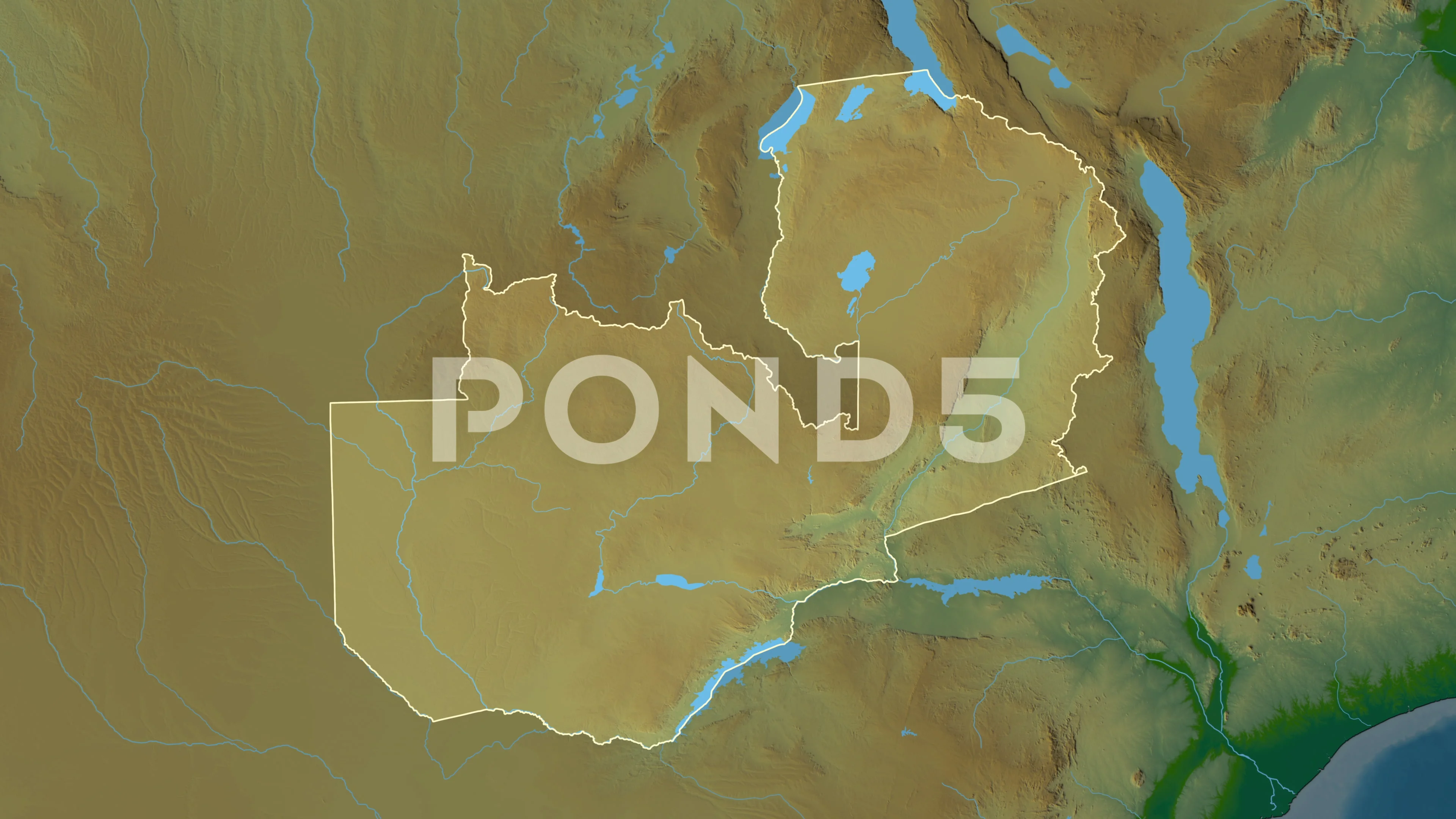 Physical Map Of Zambia