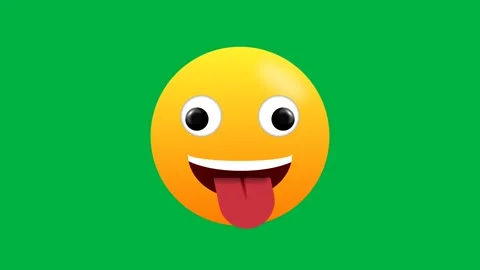 zany emoji with moving tongue and eyes o... | Stock Video | Pond5