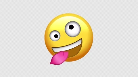Zany Face Emoji Animated on a Transparen... | Stock Video | Pond5