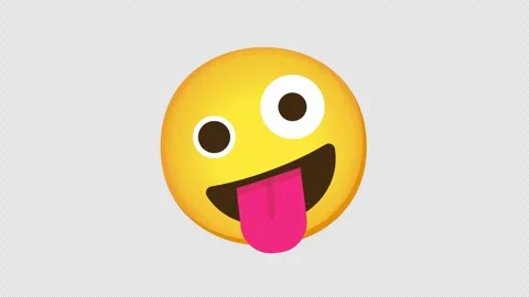 Zany Face Emoji Animated on a Transparen... | Stock Video | Pond5