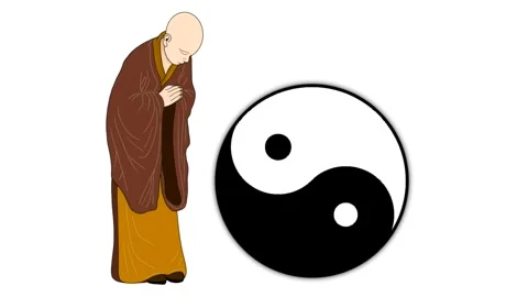 Zen monk, Zen monk standing and meditati... | Stock Video | Pond5