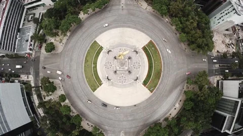 Zenith view of a roundabout in Mexico ci... | Stock Video | Pond5