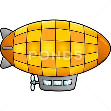 Zeppelin Colored Cartoon Clipart Illustration Illustration #171141512