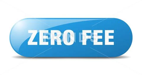 Zero fee button. zero fee sign. key. push button. Illustration #129295912