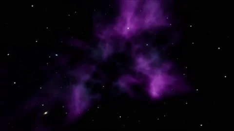Zero Gravity Flight on the Purple Nebula... | Stock Video | Pond5